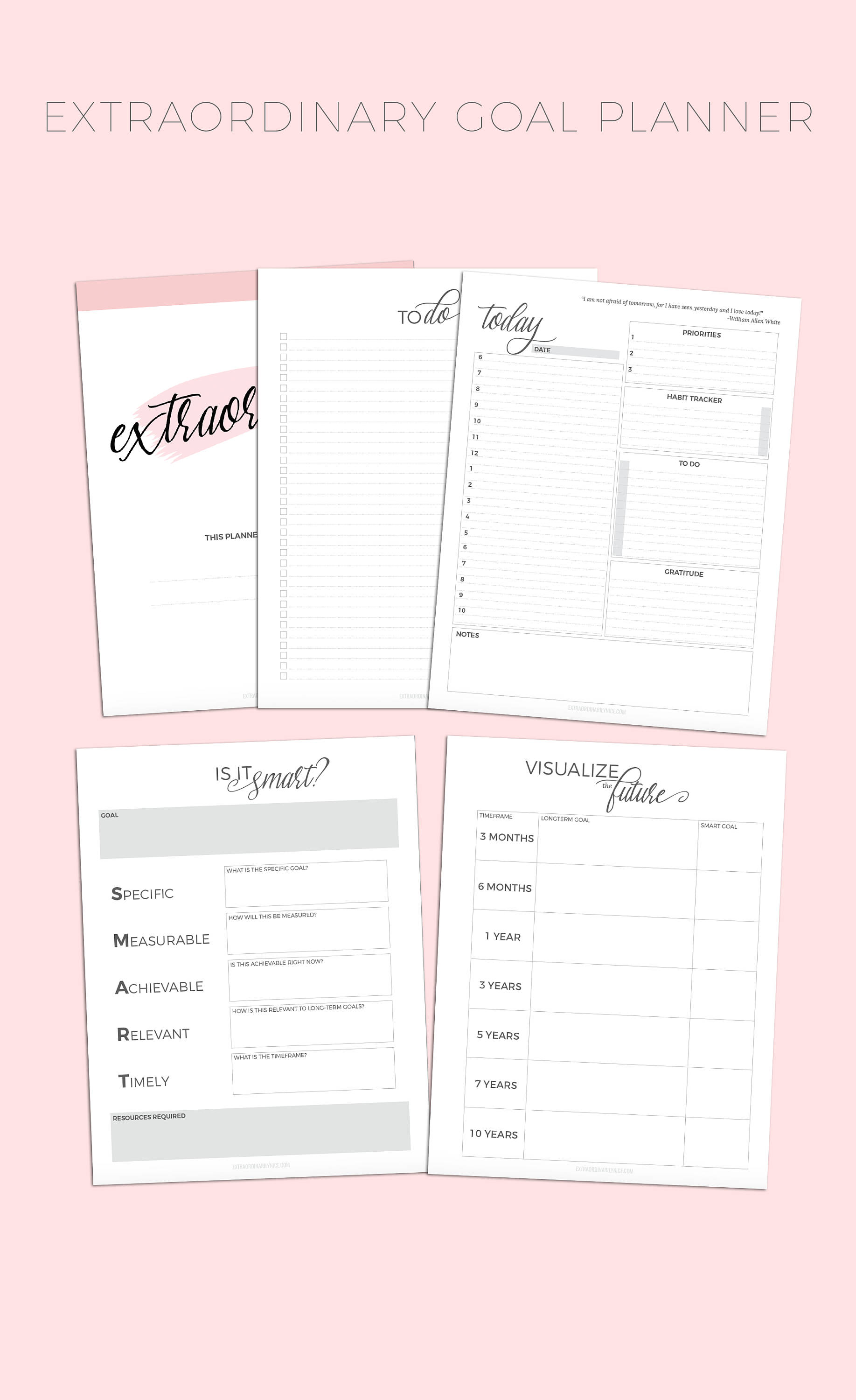Extraordinary Goal Planner Printable Planner Download - Etsy