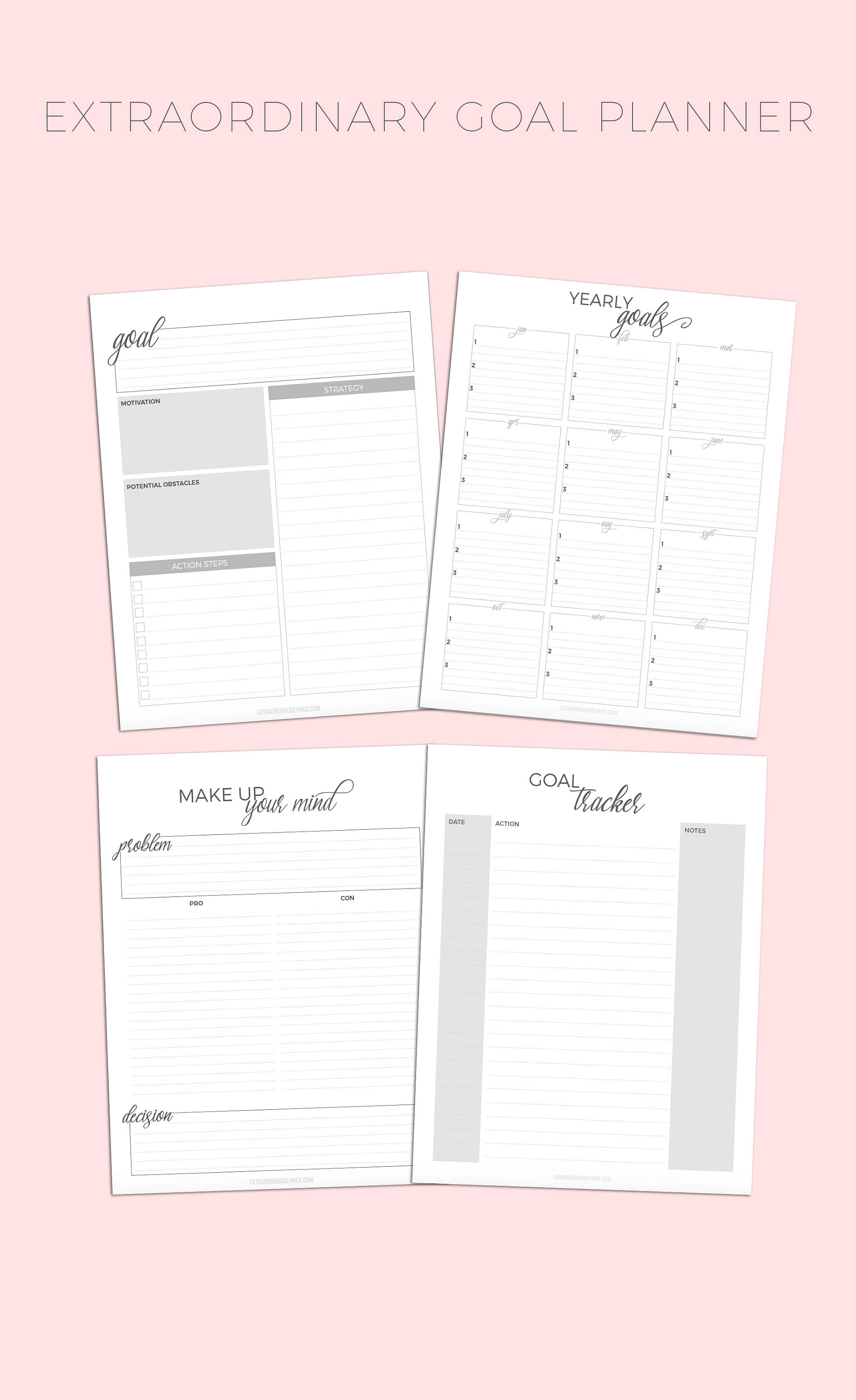 Extraordinary Goal Planner Printable Planner Download - Etsy