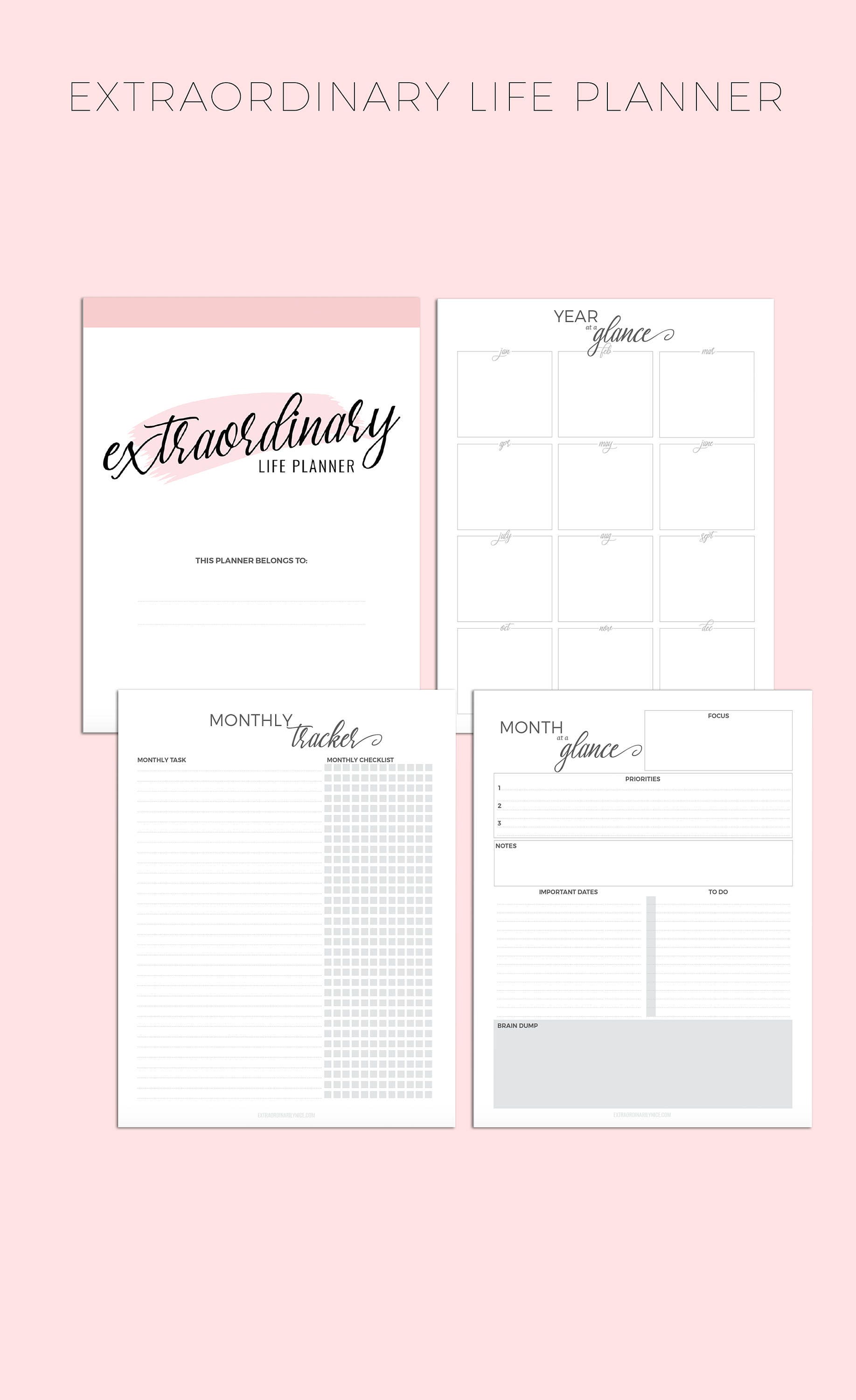 Extraordinary Life Planner Printable Planner Download - Etsy
