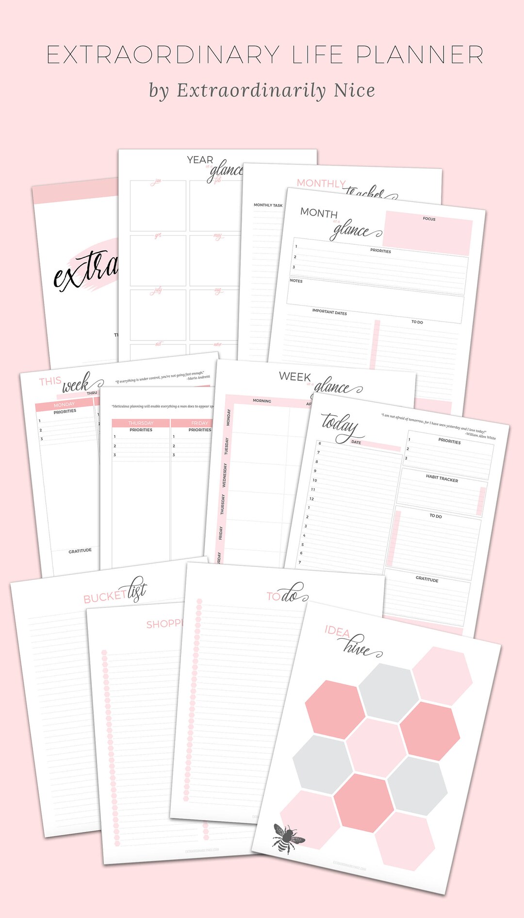 Extraordinary Life Planner Printable Planner Download - Etsy