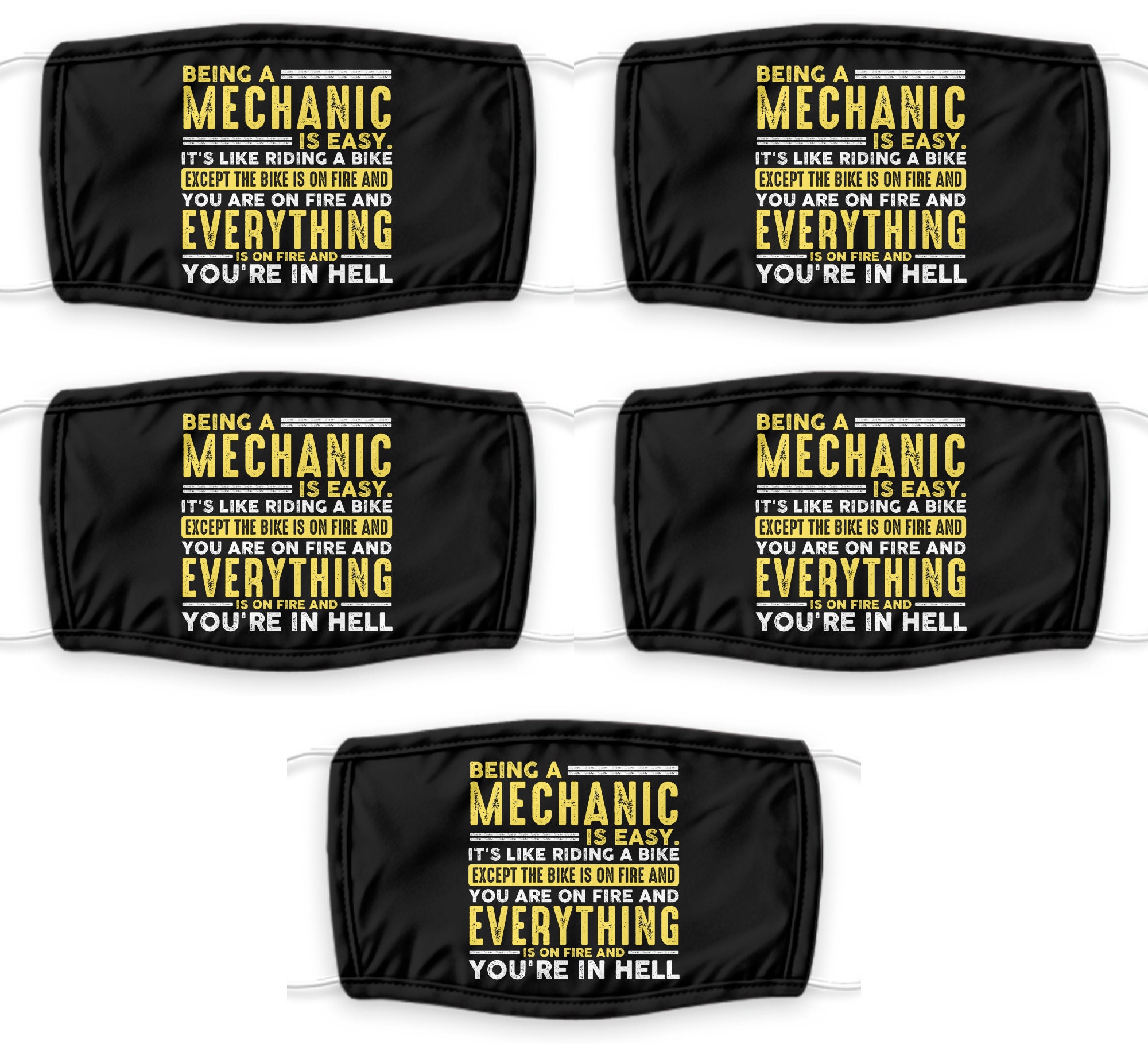 Mechanic Face Mask Being A Mechanic is Easy Like Riding a Bike - Etsy