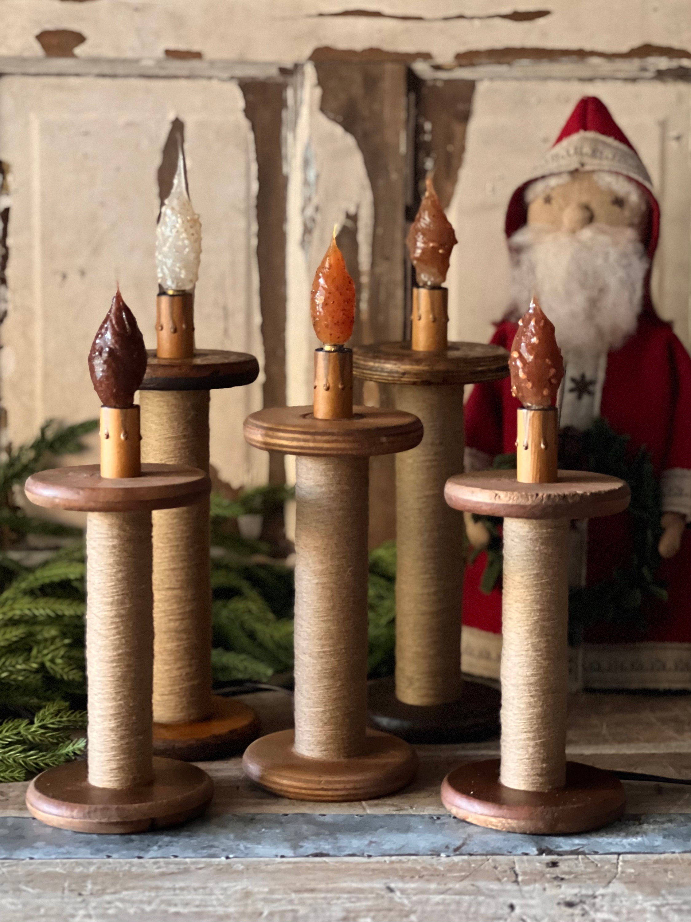 Tan Thread Wrapped Vintage English Spool Light Primitive - Etsy