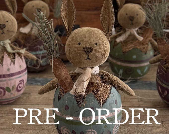 PRE-ORDER for Primitive Bunny in Painted Egg ~ Primitive Bunny ...