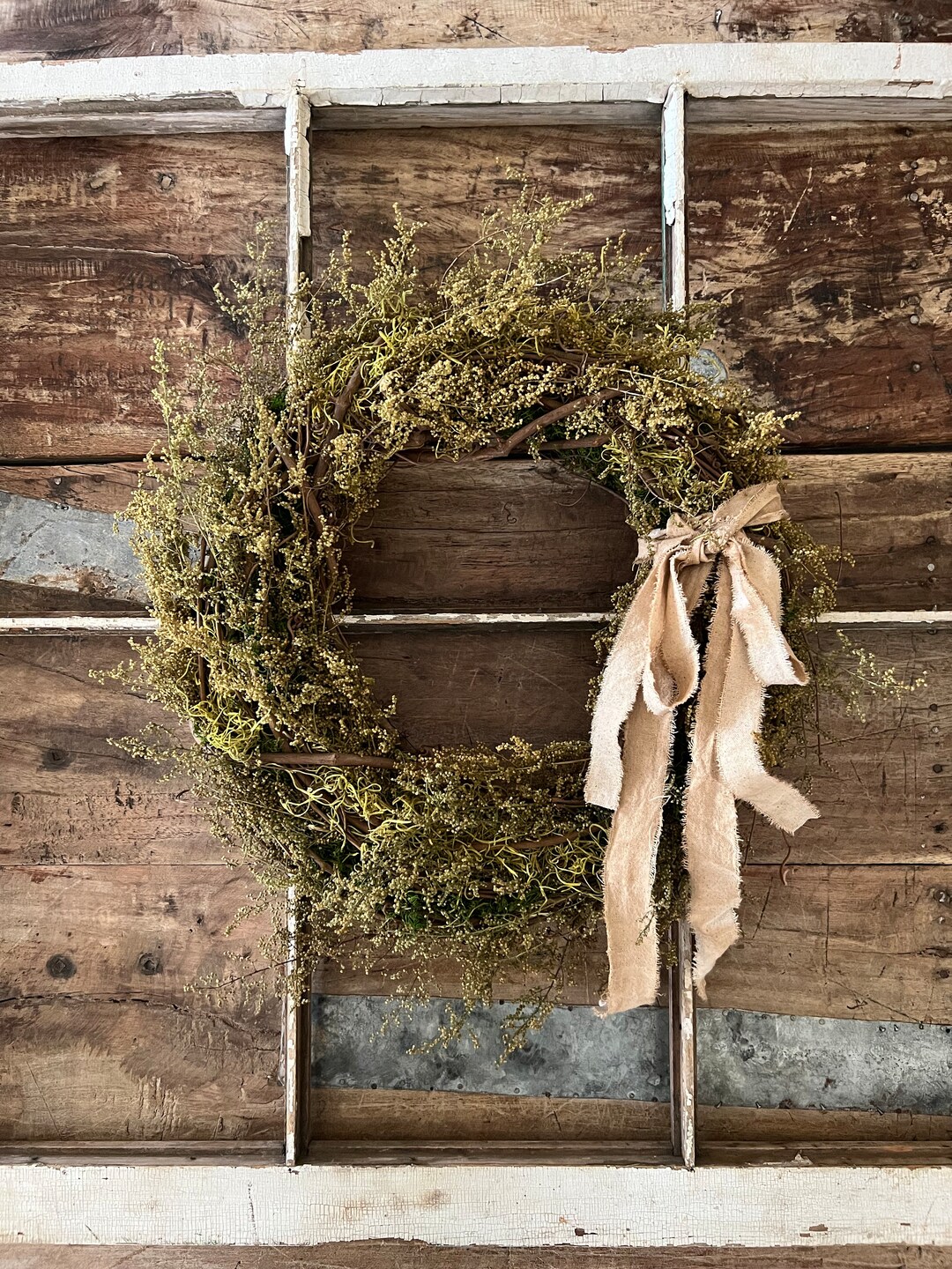 ONE 14 Primitive Sweet Annie Wreathdried Flowers Wreathprimitive ...