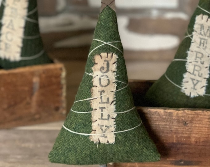 Primitive Wool Tree Ornie ~ O Wooly Tree ~ Grungy Wool Tree ~ Primitive ...