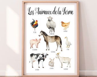 Les Dinosaures French Educative Downloadable Prints Watercolor | Etsy