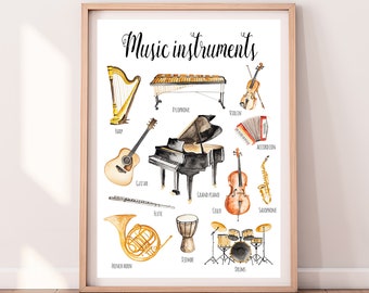 Watercolor Music Art | Etsy