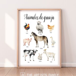 Animales De Granja Espanol Spanish Downloadable Prints - Etsy
