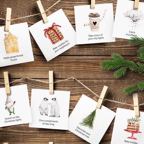 Printable Advent Calendar Activities 24 Cards Holiday - Etsy