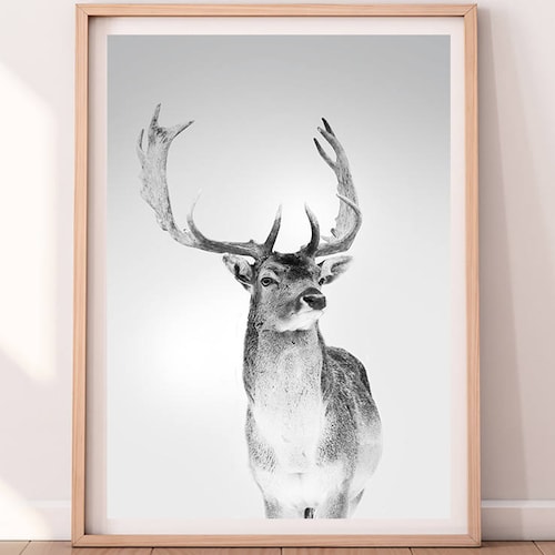 Deer Print DOWNLOADABLE PRINT Wall Art Woodland Animal Modern - Etsy