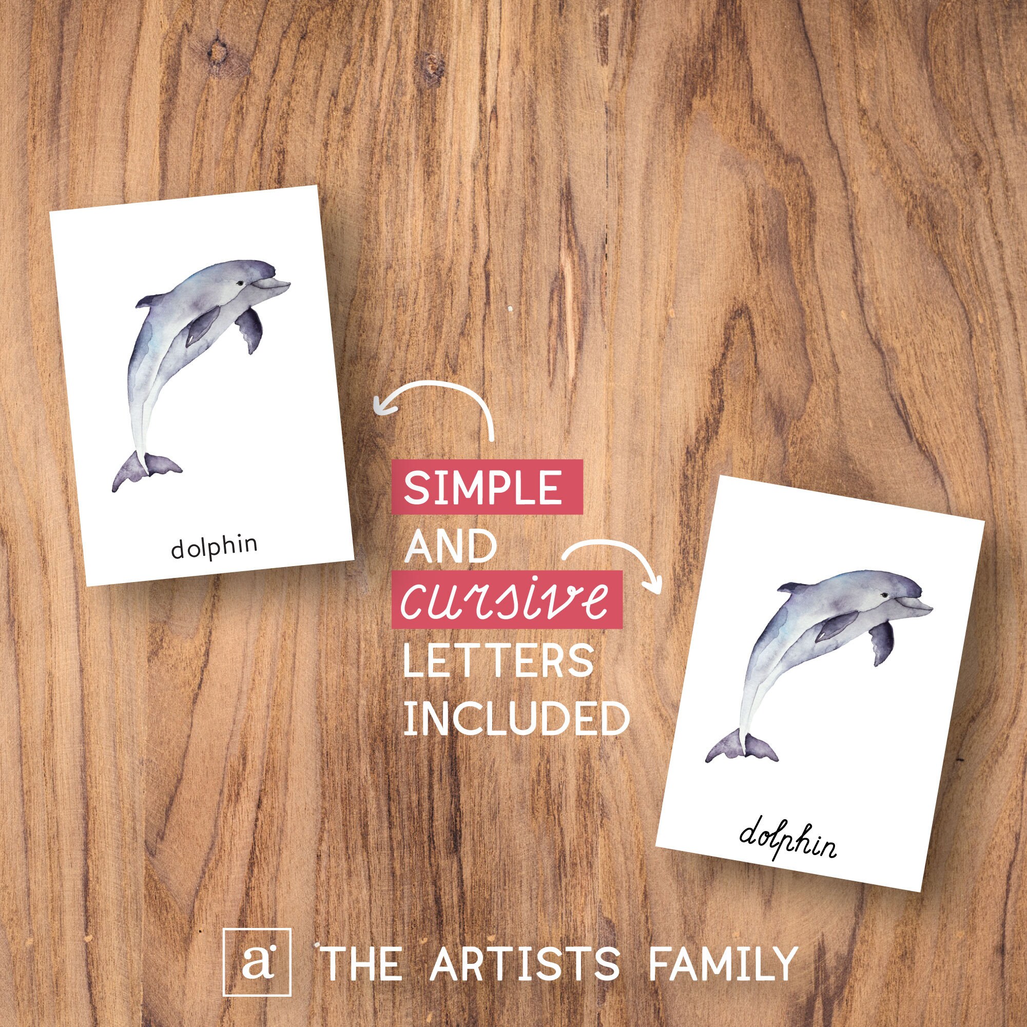 OCEAN ANIMALS Card Material Montessori Nomenclature Flash 3 | Etsy