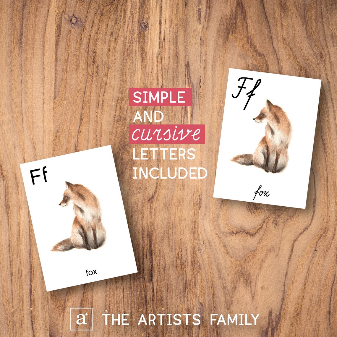 ALPHABET Cards Watercolor Montessori Flash Educational - Etsy