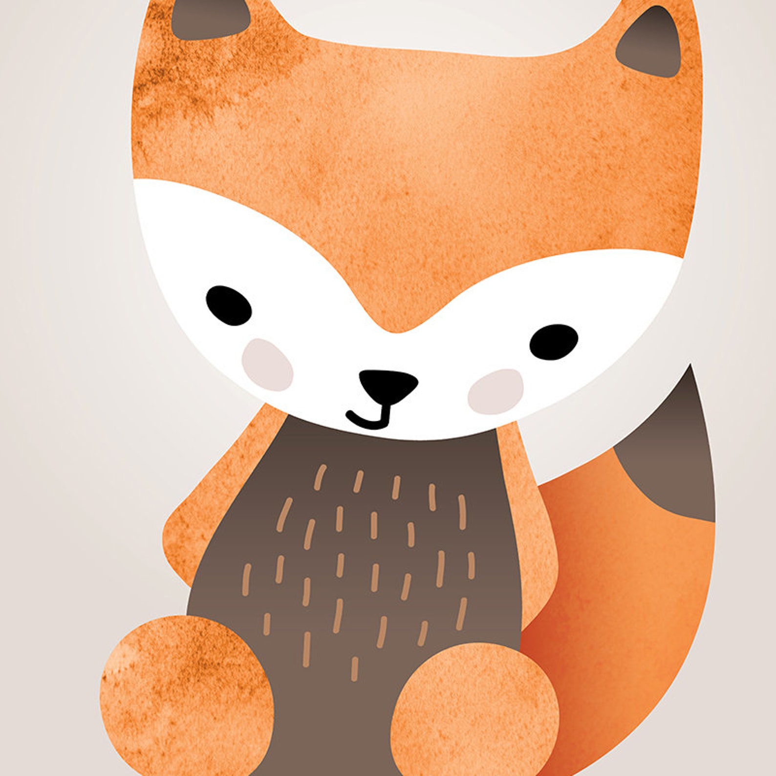 Fox Downloadable Prints Illustration Nursery Wall Art Decor | Etsy
