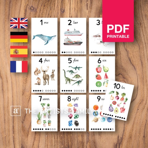 ALPHABET Cards Watercolor Montessori Flash Educational - Etsy