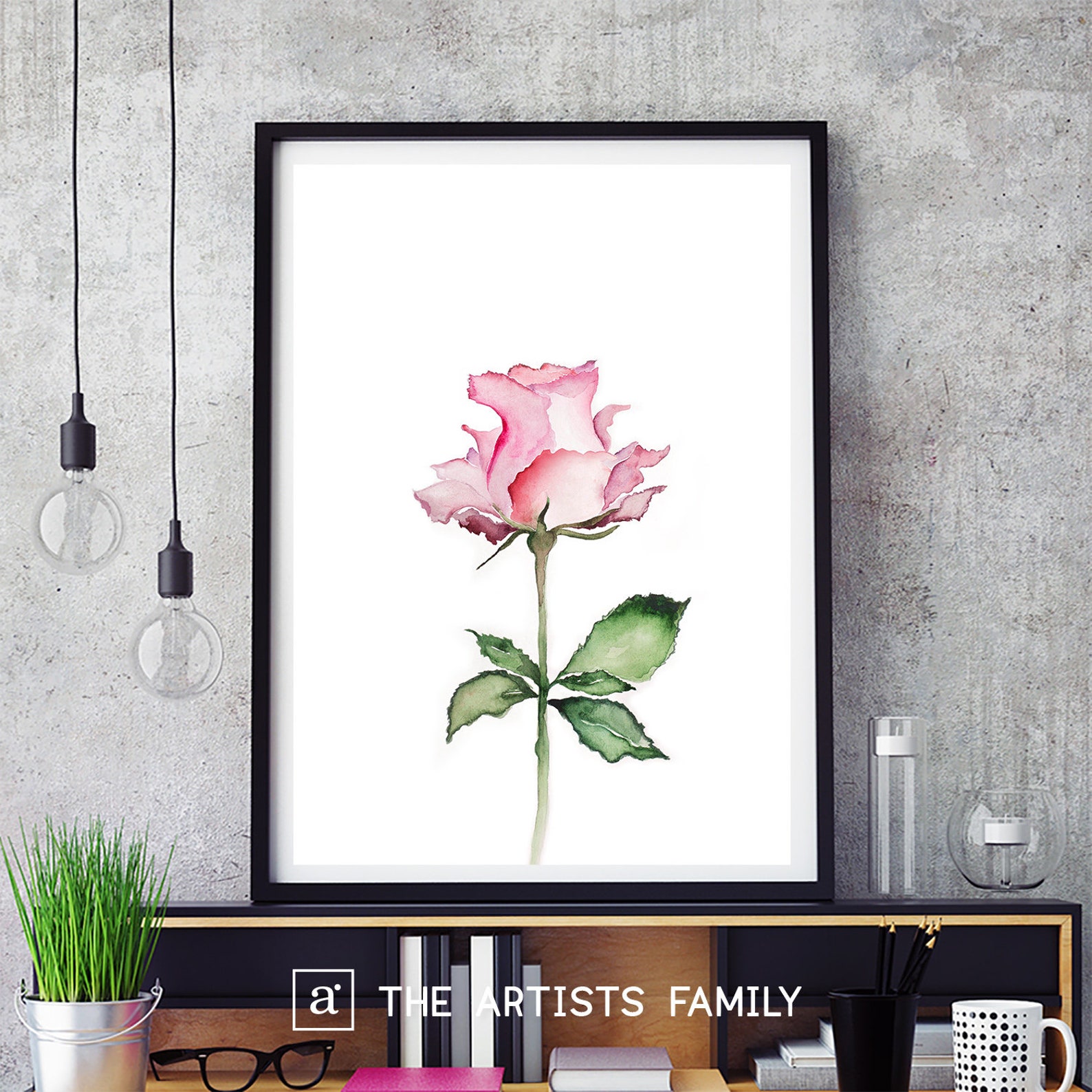 Rose Watercolor Floral Flower Downloadable Prints Print - Etsy