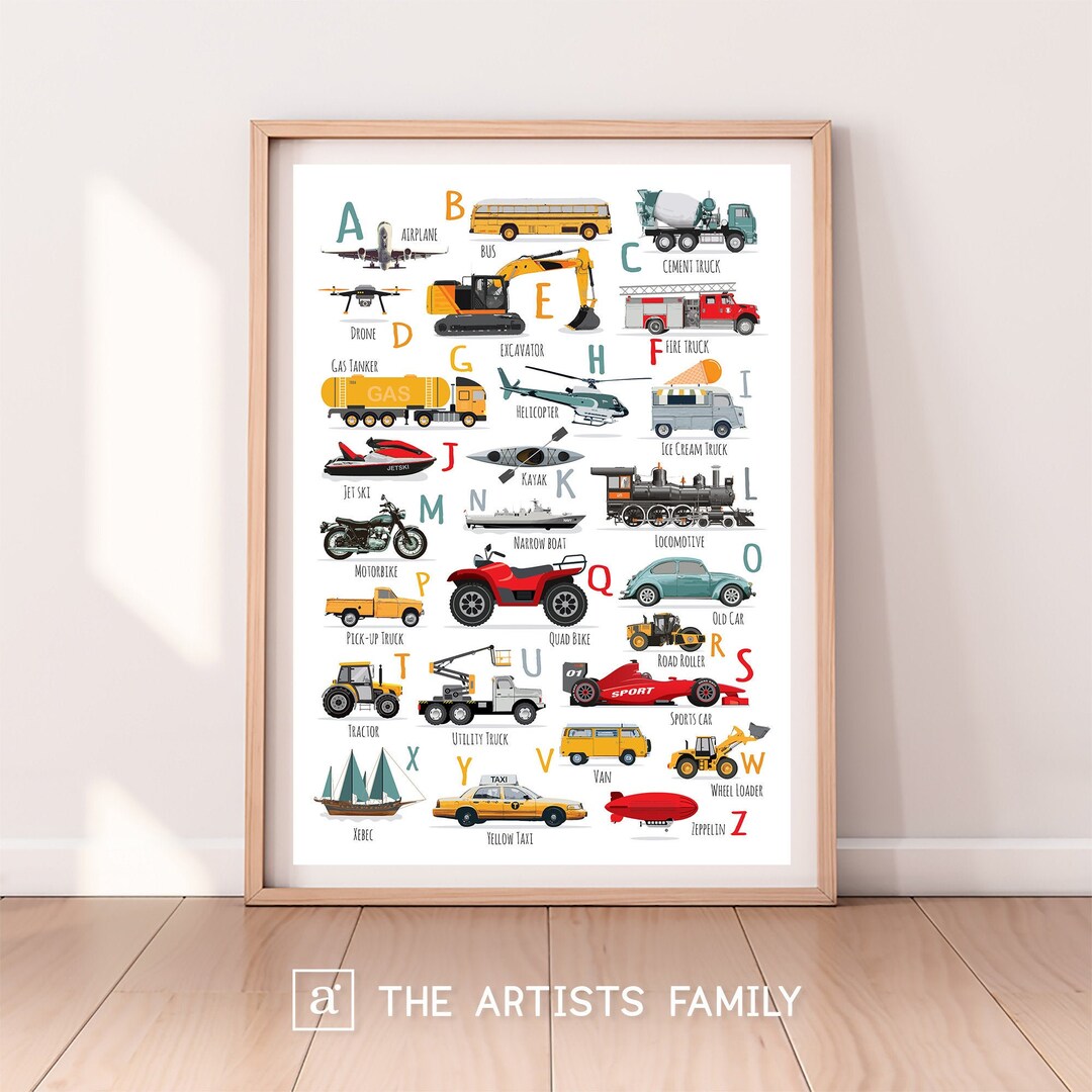 Cars Alphabet Downloadable Prints Montessori Educational Posters for ...