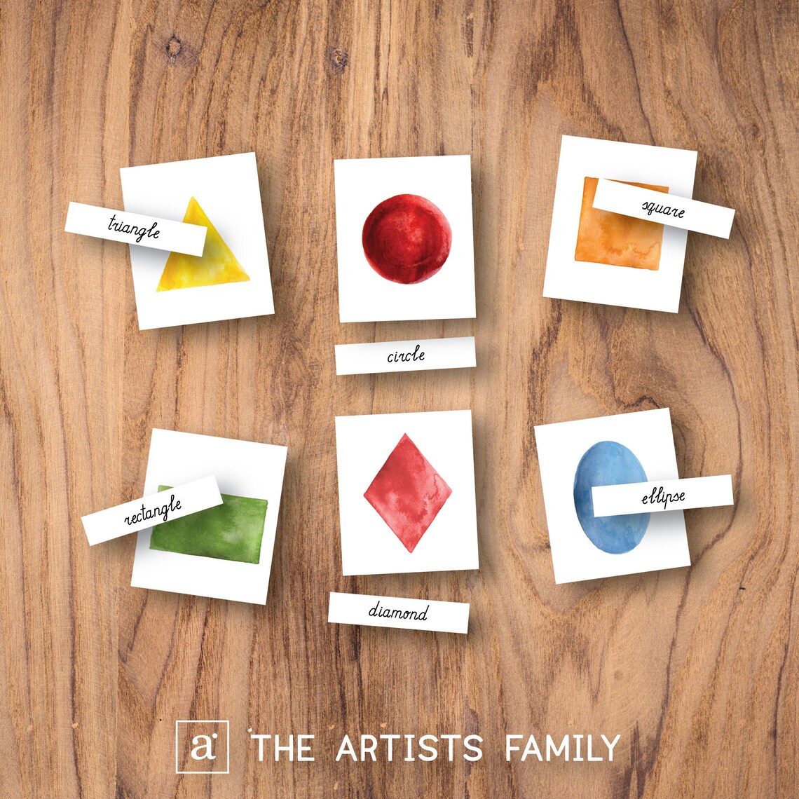 GEOMETRIC SHAPES Card Material Montessori Nomenclature Flash 3 - Etsy