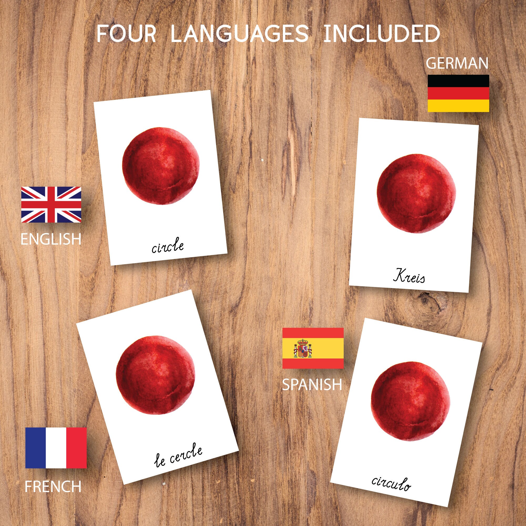 GEOMETRIC SHAPES Card Material Montessori Nomenclature Flash 3 - Etsy