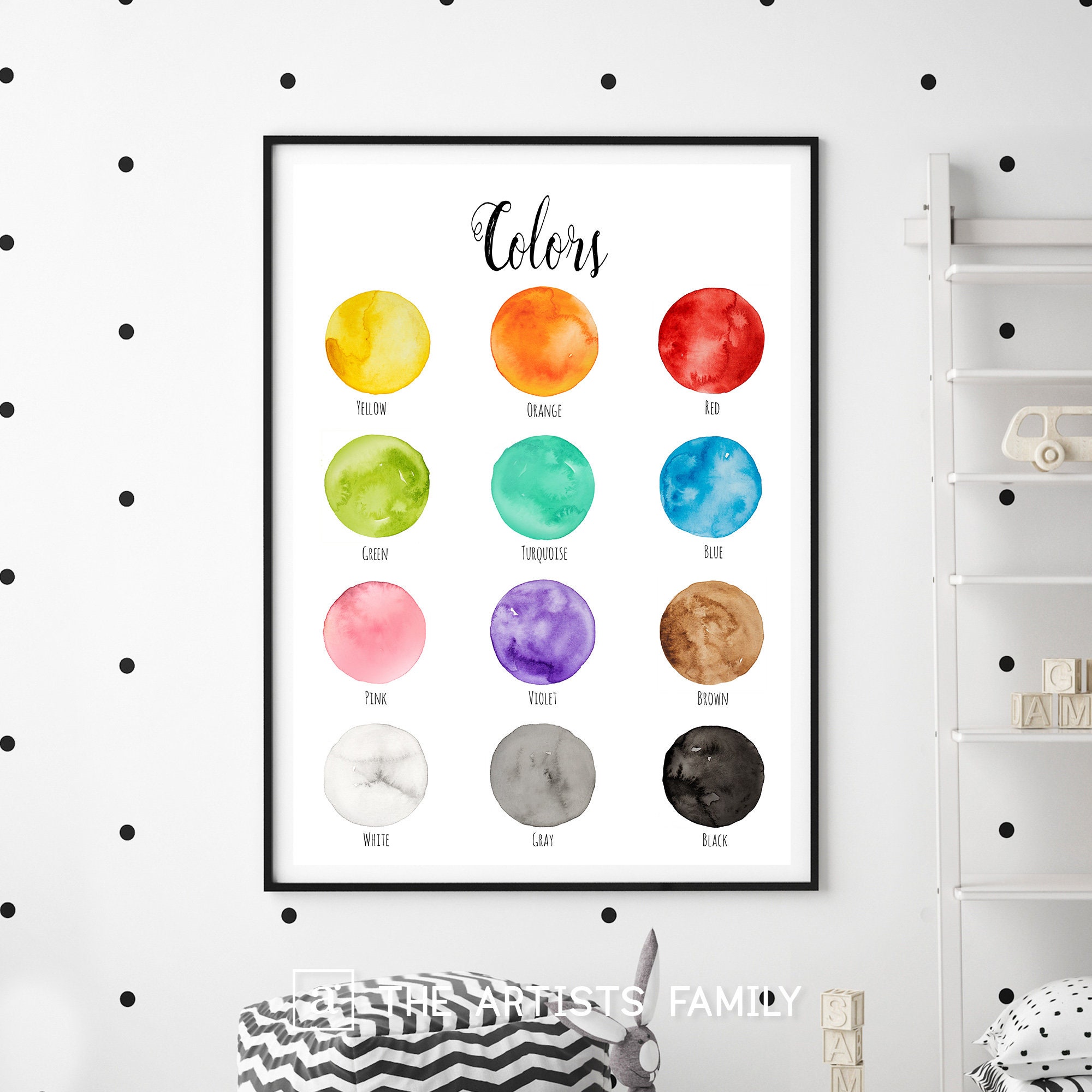 COLORS Downloadable Prints Watercolor Montessori Educational | Etsy