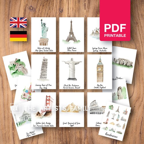 ALPHABET Cards Watercolor Montessori Flash Educational - Etsy