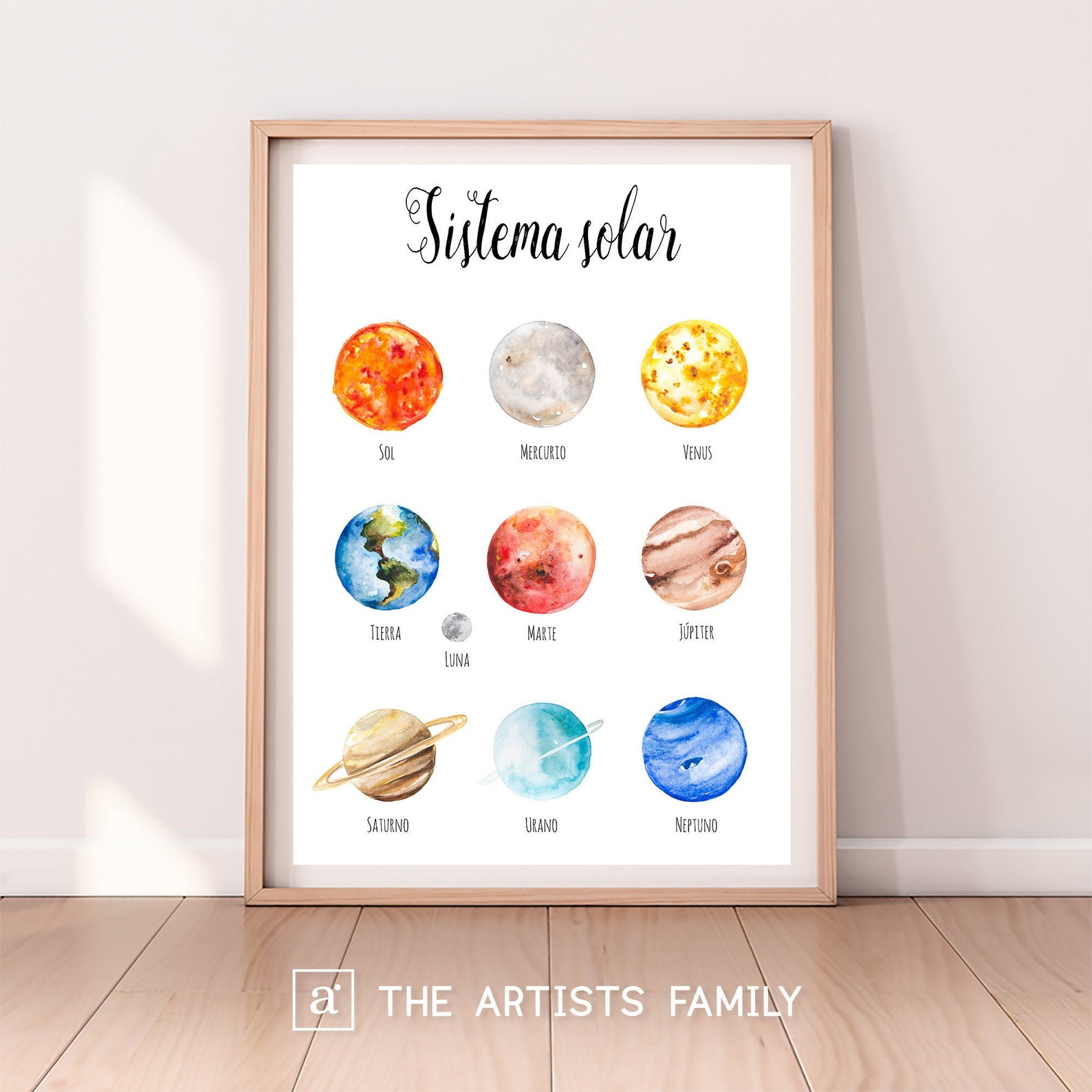 Sistema Solar Espanol Spanish Downloadable Prints Acuarela - Etsy