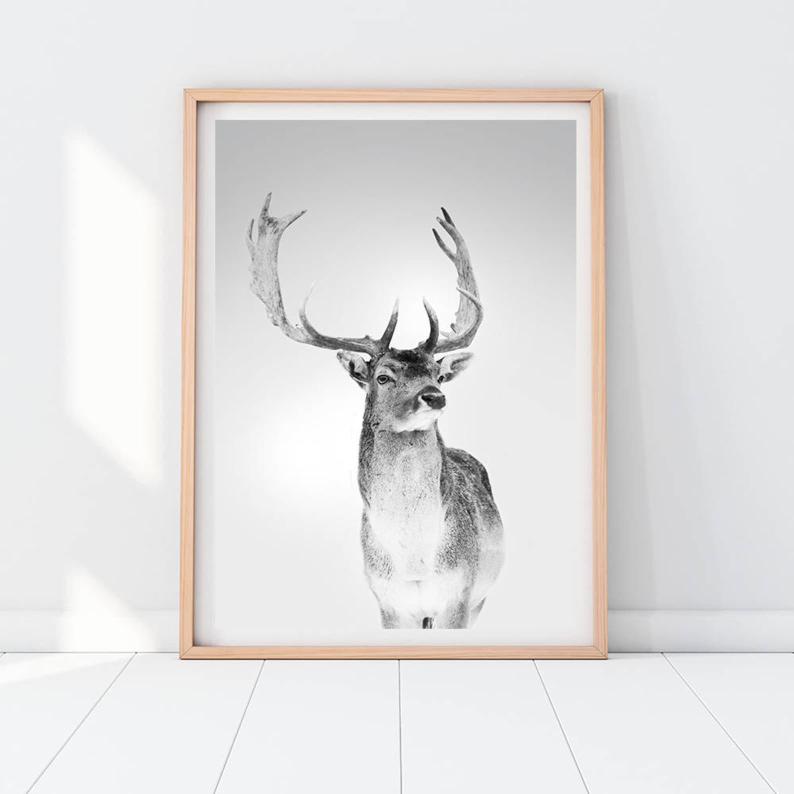 Deer Print DOWNLOADABLE PRINT Wall Art Woodland Animal Modern | Etsy