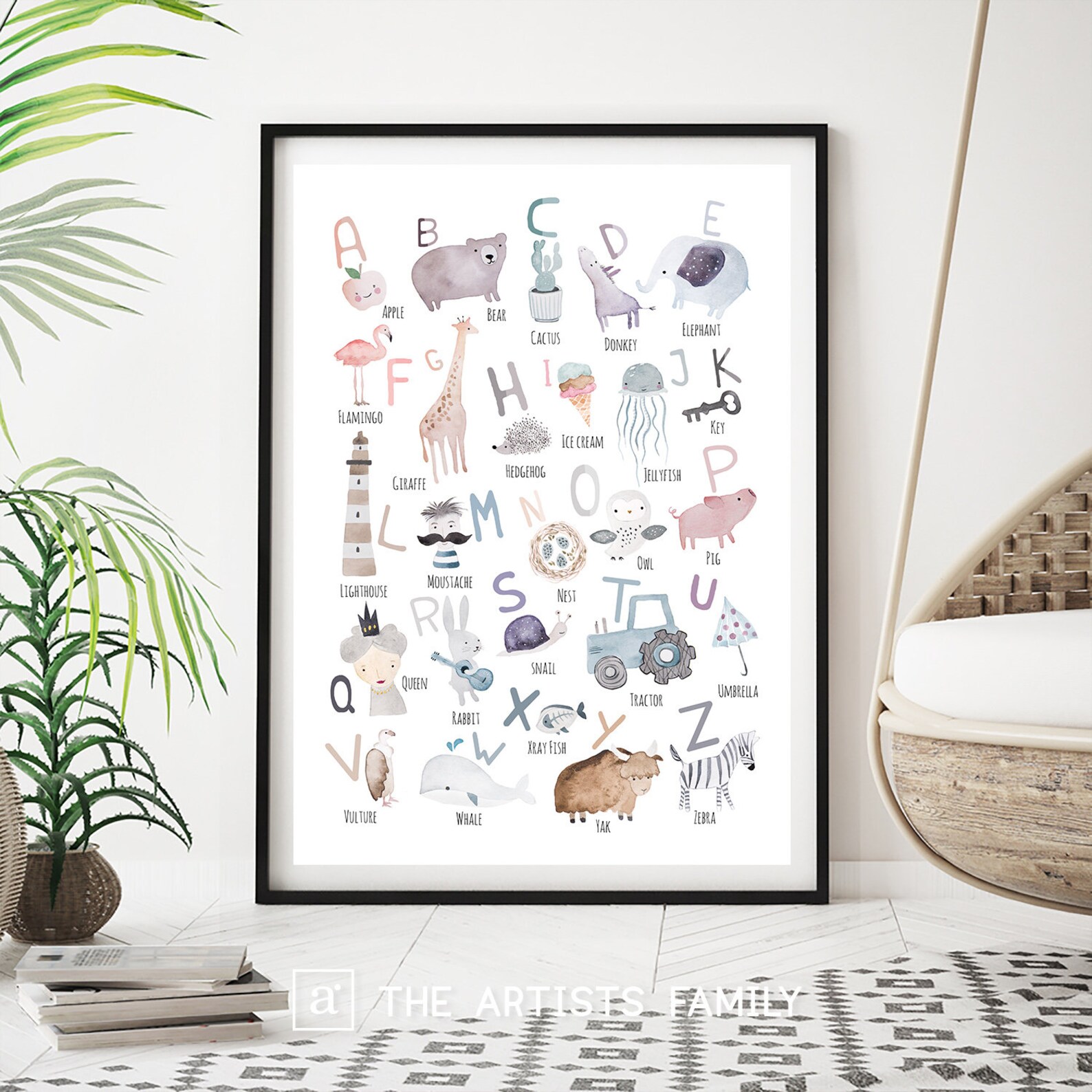 Animal Alphabet Downloadable Prints Water Color Montessori Educational ...