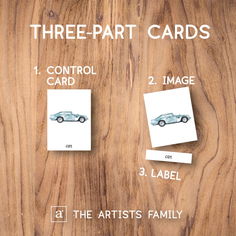 Transport Card Material Montessori Nomenclature Flash 3 Parts - Etsy UK