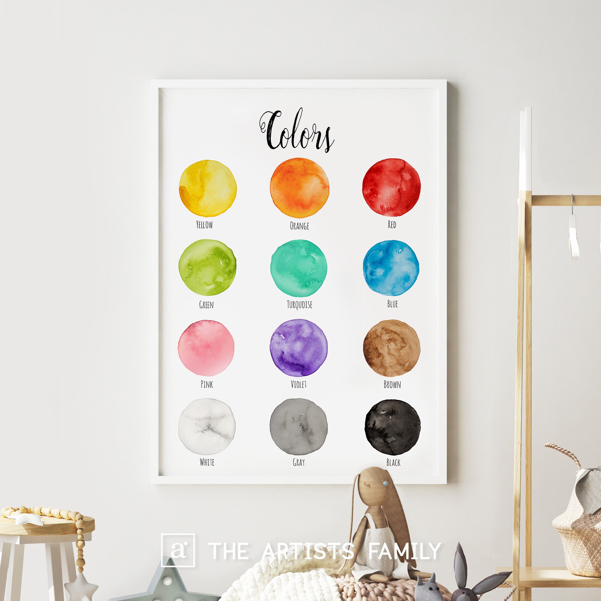 COLORS Downloadable Prints Watercolor Montessori Educational | Etsy
