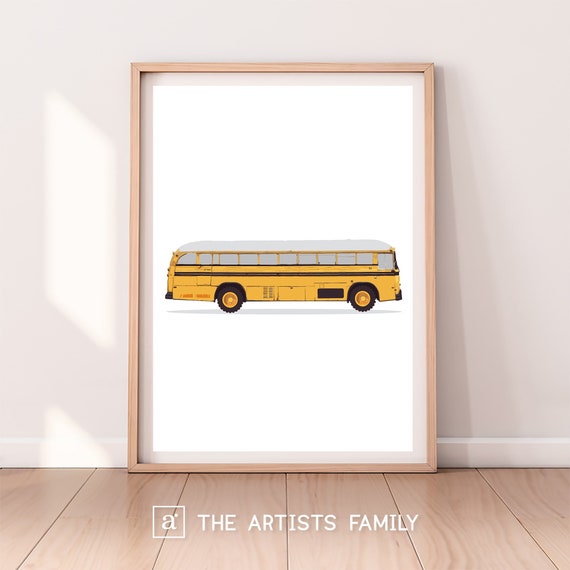 School Bus Downloadable Prints Posters for Kids Boys Nursery - Etsy