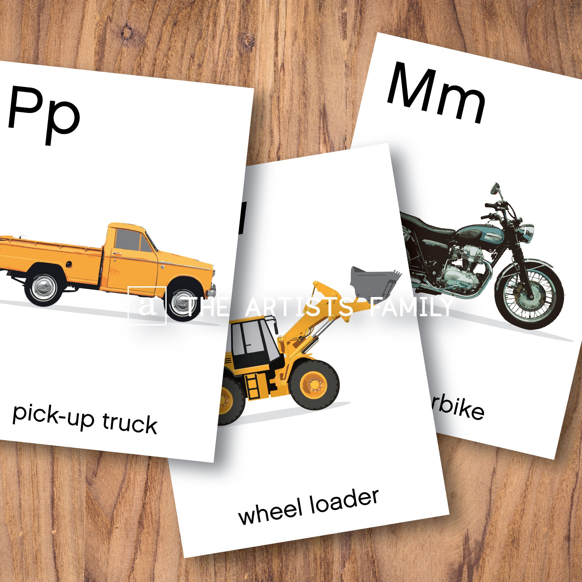 CARS ALPHABET Cards Transport Montessori Flash Educational - Etsy