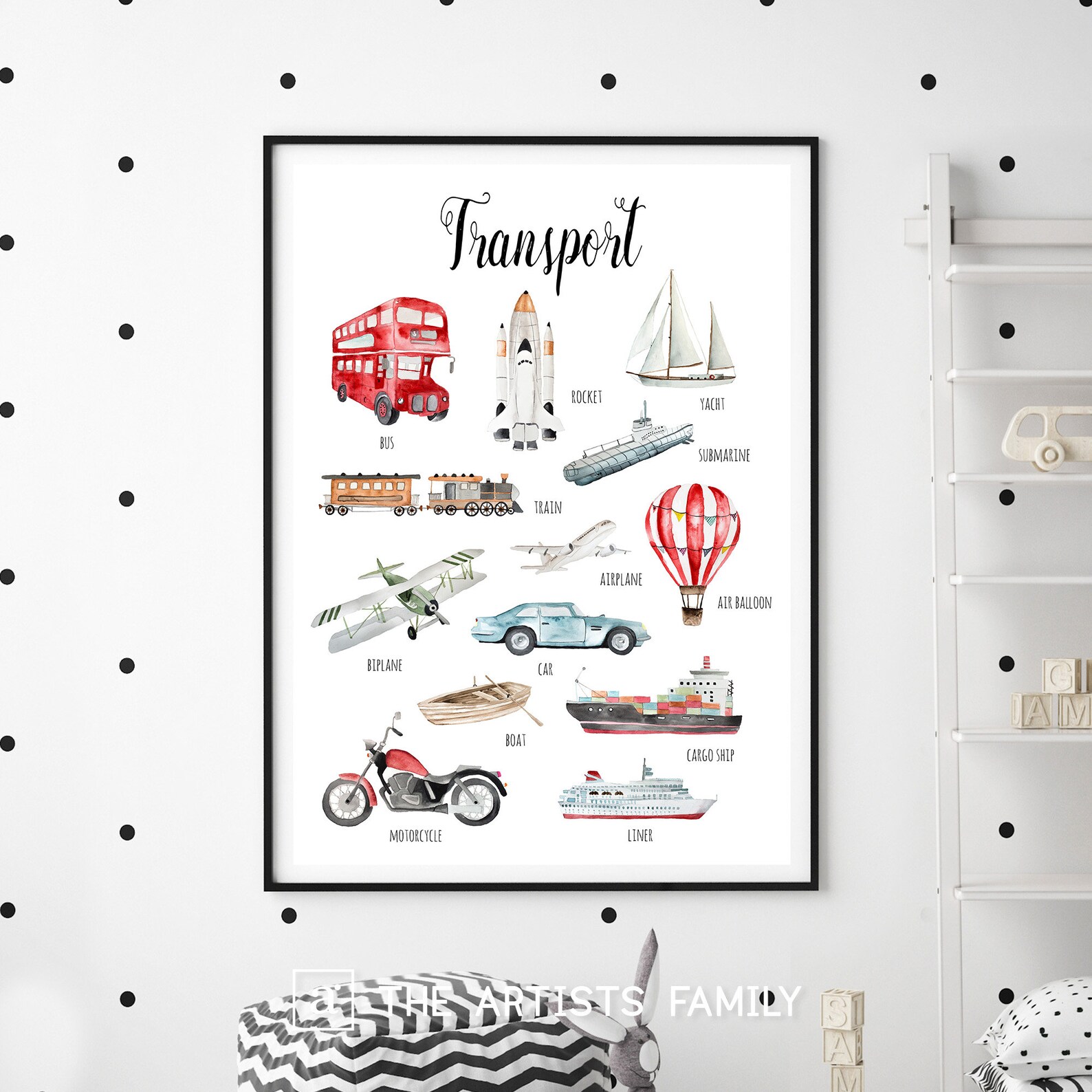 Transport Downloadable Prints Watercolor Montessori - Etsy