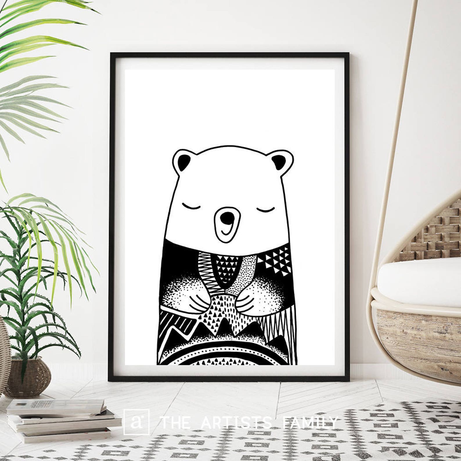 Bear Print Downloadable Prints Printable Wall Art Poster - Etsy