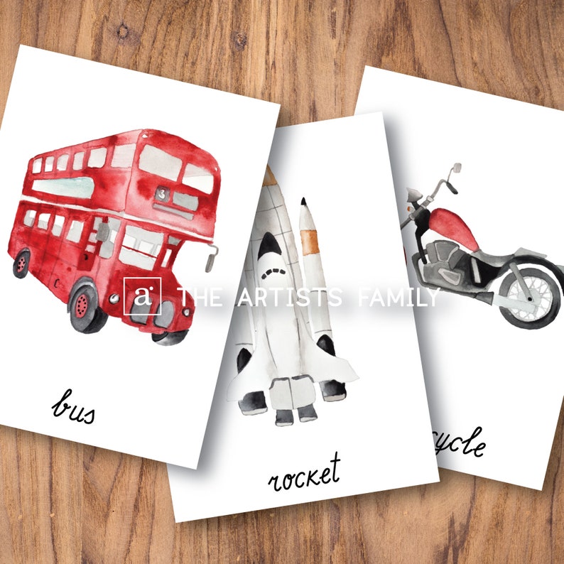 Transport Card Material Montessori Nomenclature Flash 3 Parts - Etsy UK