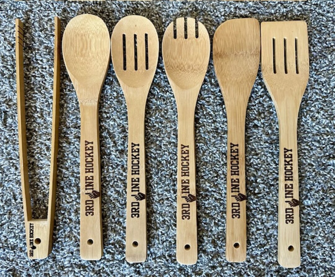 Personalized Engraved Bamboo 7-set Utensils - Anniversary - Sports ...