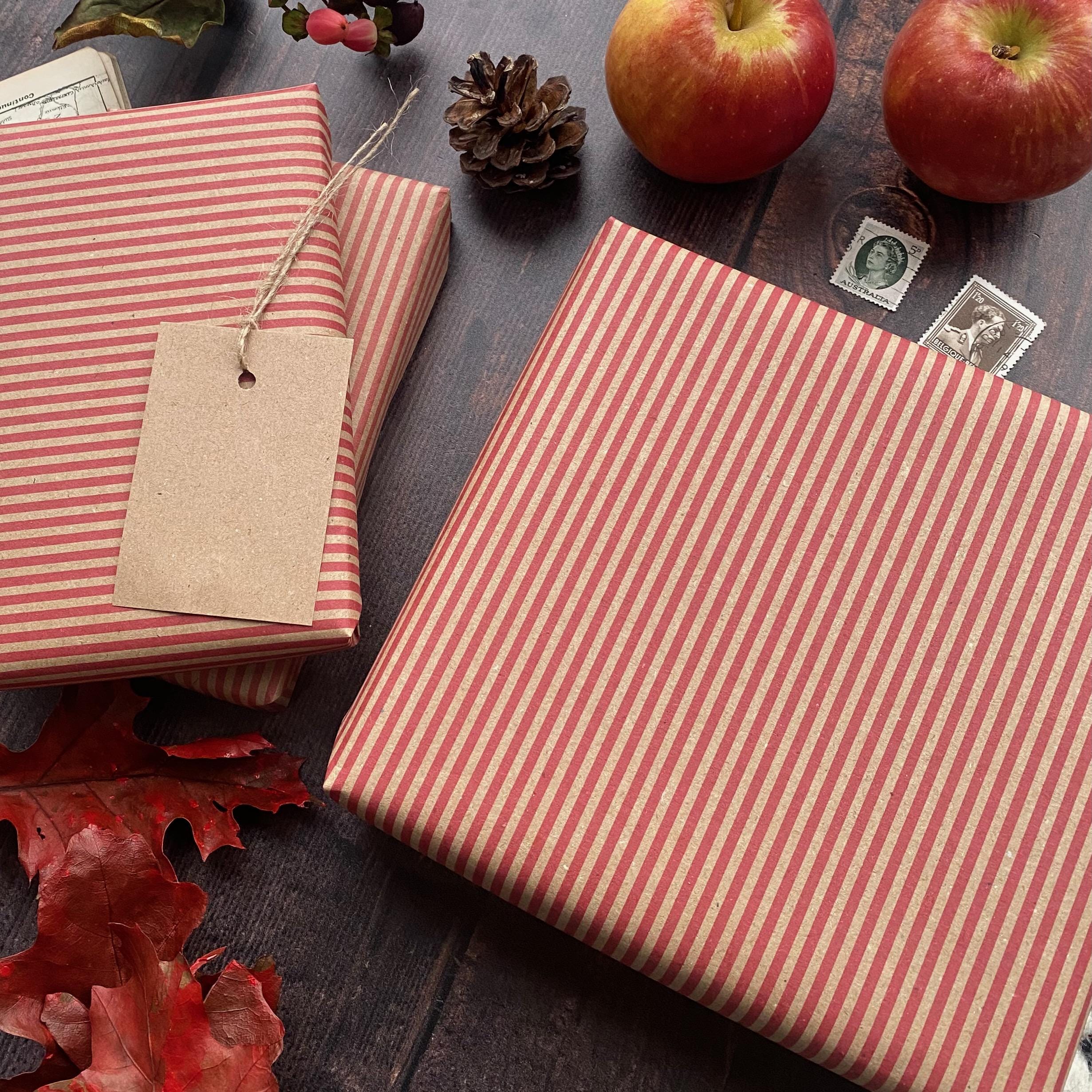 Red Stripe Paper Fibre Christmas 450 X 320mm Size Wrapping Paper Sheet ...