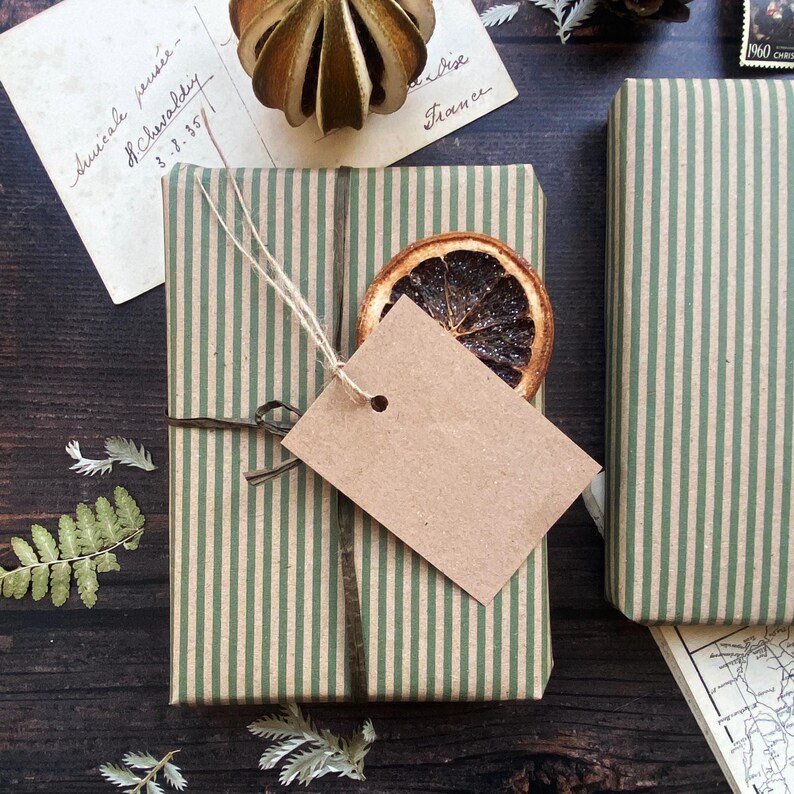Green Stripe Paper Fibre 450 X 320mm Size Wrapping Paper Sheet - Etsy UK