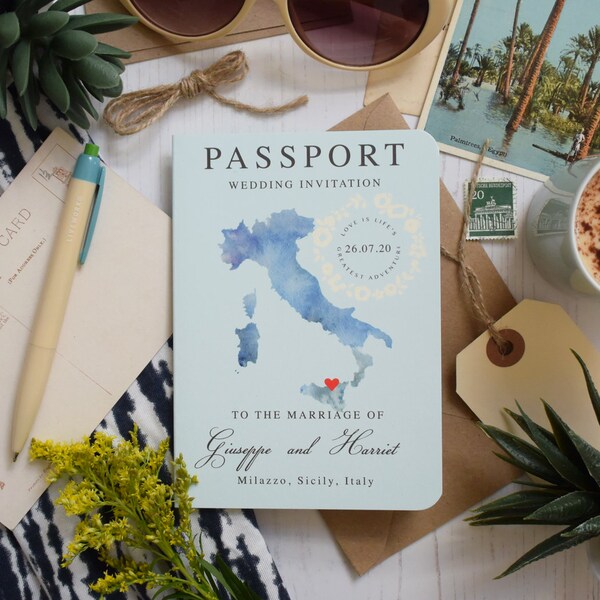 Passport Style Wedding Invitation - Etsy