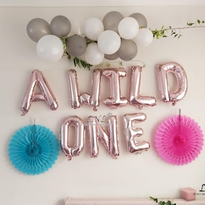 A Wild One Rose Gold Balloons, Letter Ballloons, Garland Balloons ...