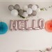 HELLO Rose Gold Balloons, Letter Ballloons, Garland Balloons, Silver ...