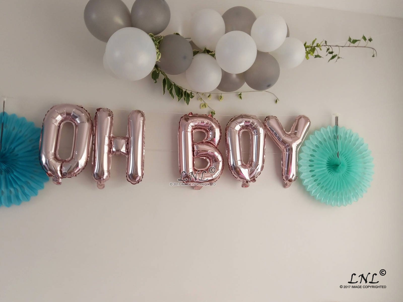 OH BOY Rose Gold Balloons Letter Ballloons Garland Balloons | Etsy