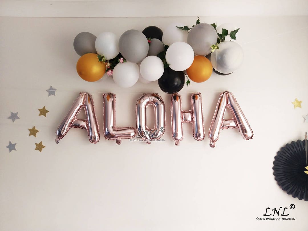 ALOHA Rose Gold Balloons | Gold Balloons | Silver Balloons | Wedding ...