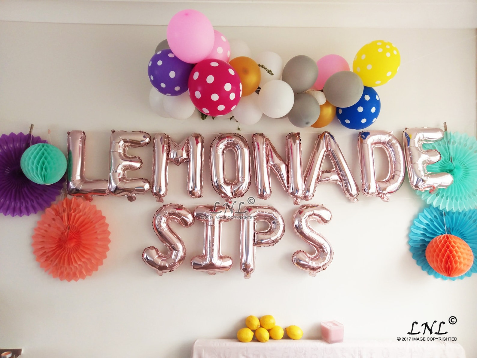 Lemonade Sips Gold Balloons Silver Rose Gold Balloons - Etsy