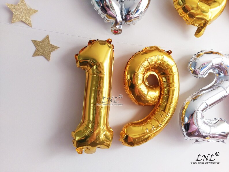 16 Gold Balloons Happy Birthday Balloons Any Years - Etsy