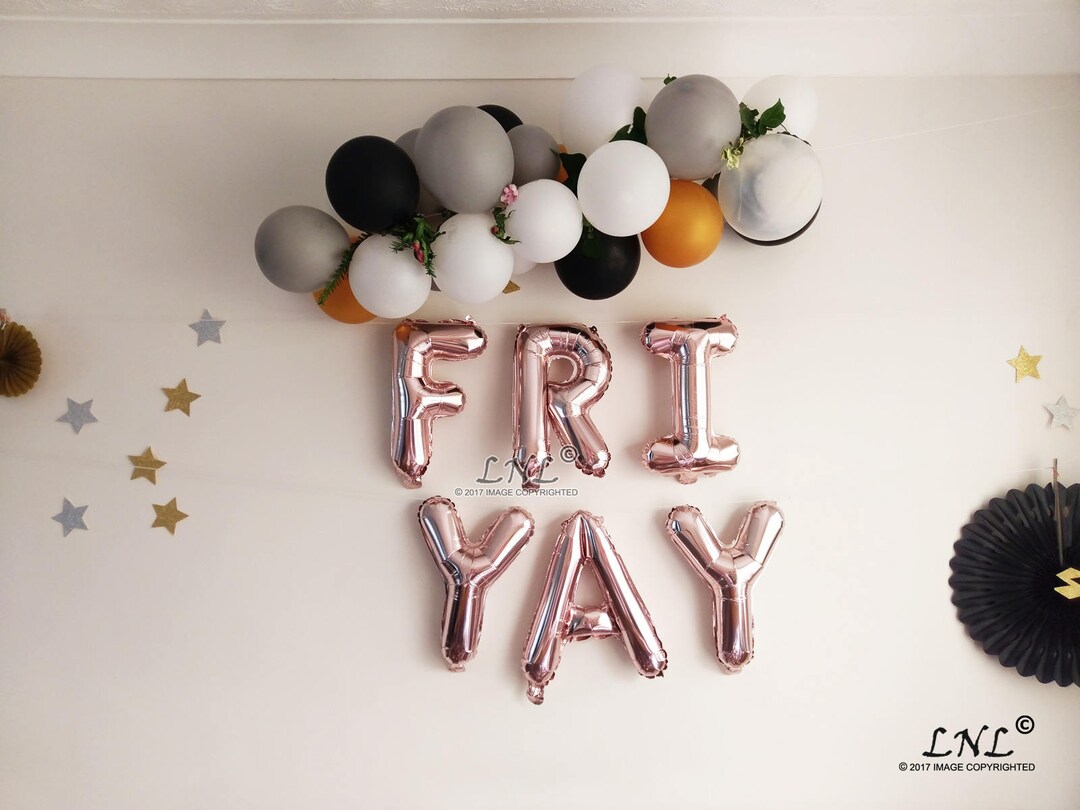 Fri Yay Gold Balloons, Garland, Wedding Balloons, Balloon Banner, Rose ...