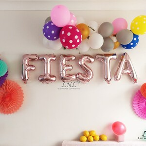 Fiesta Rose Gold Balloons, Personalized Ballloons, Garland Balloons ...