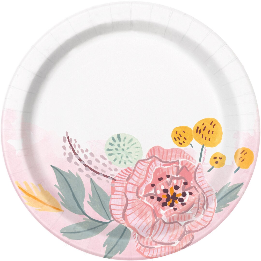 Flower Plates, Paper Plates, Anniversary, Tableware, Party Supplies ...