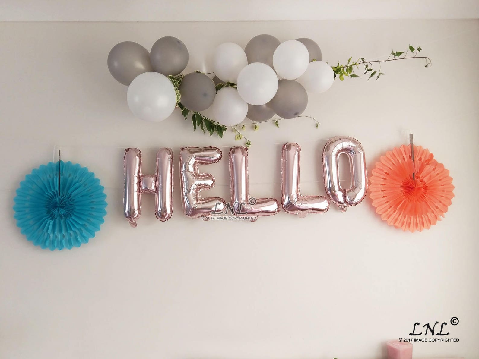 HELLO Rose Gold Balloons Letter Ballloons Garland Balloons - Etsy UK