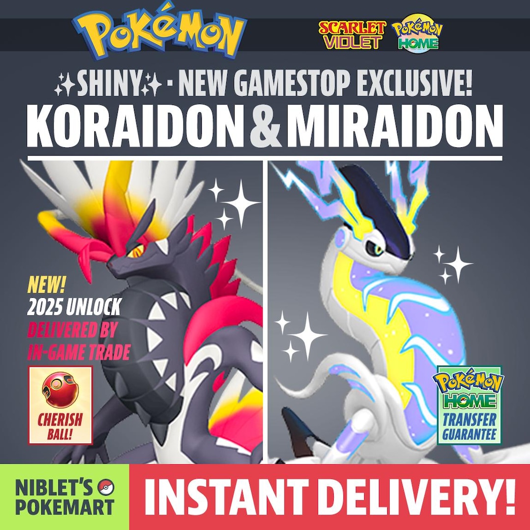SHINY KORAION & MIRAIDON! Pokemon Gamestop Event Exclusive Untouched ...