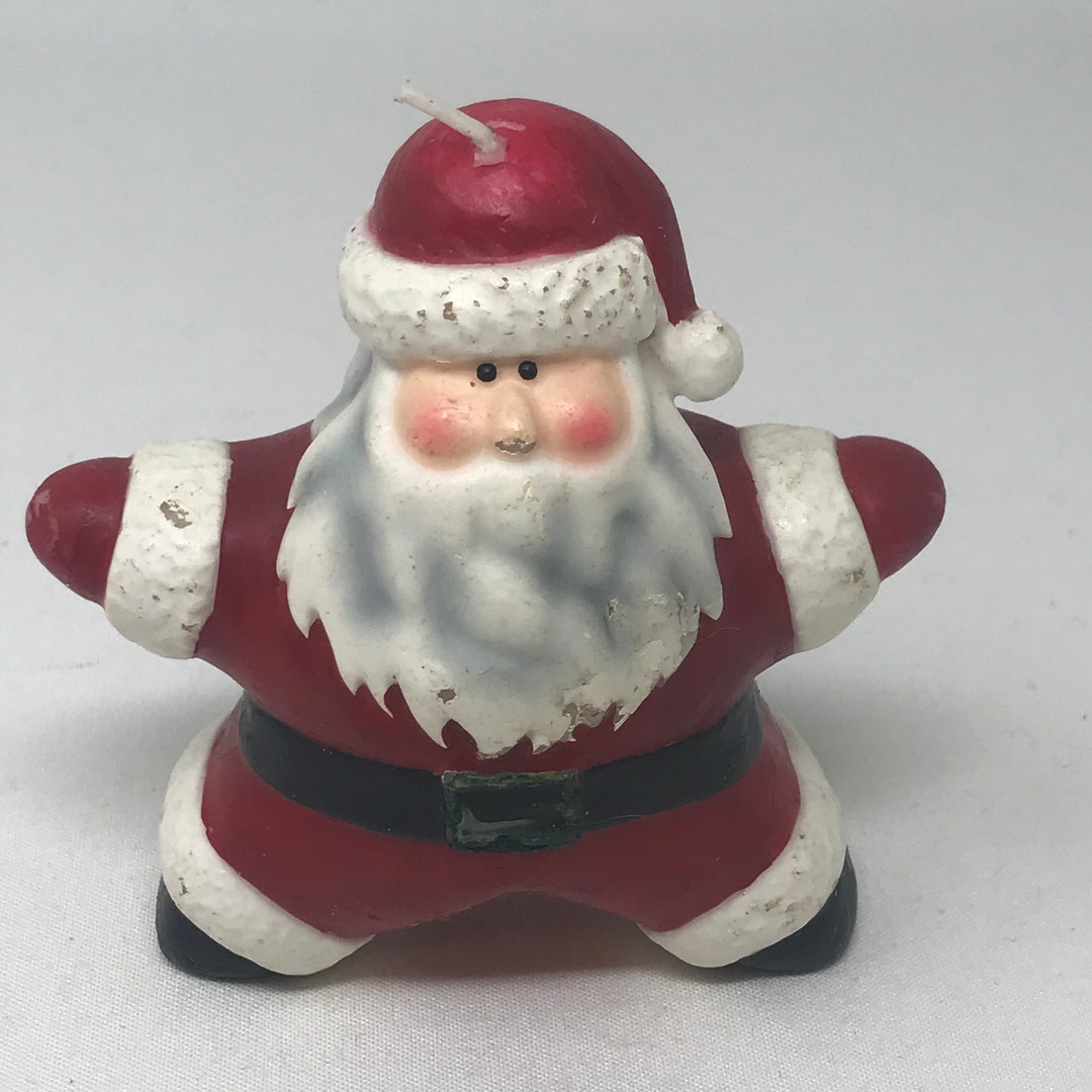 Vintage Unused Santa Candle /star Shape Santa Candle /vintage - Etsy